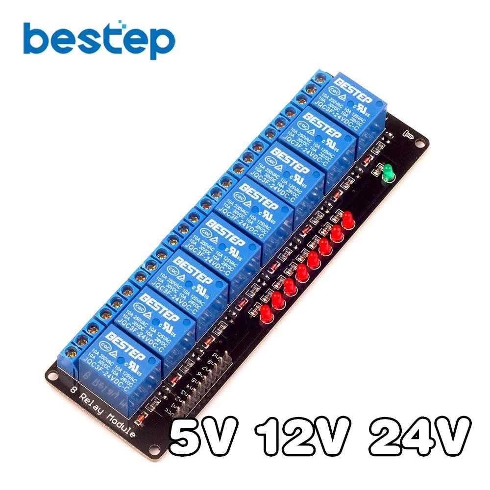 5v 12v 24v 8 Channel Relay Module Low Level With Lamp Relay Output 8 ...