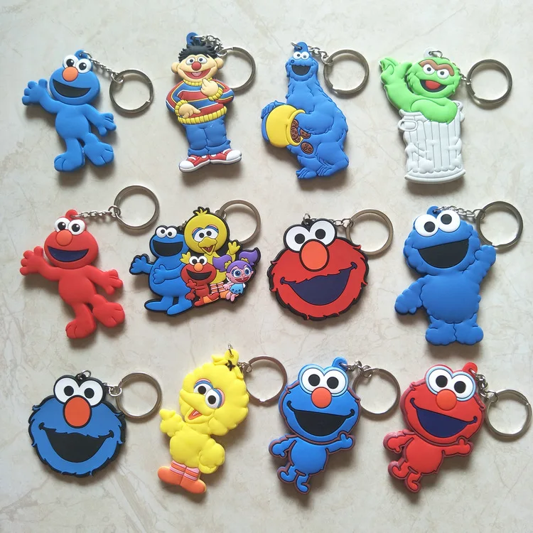 COSANER Sesame street Series Anime Key Chain PVC Cartoon Keyring ...