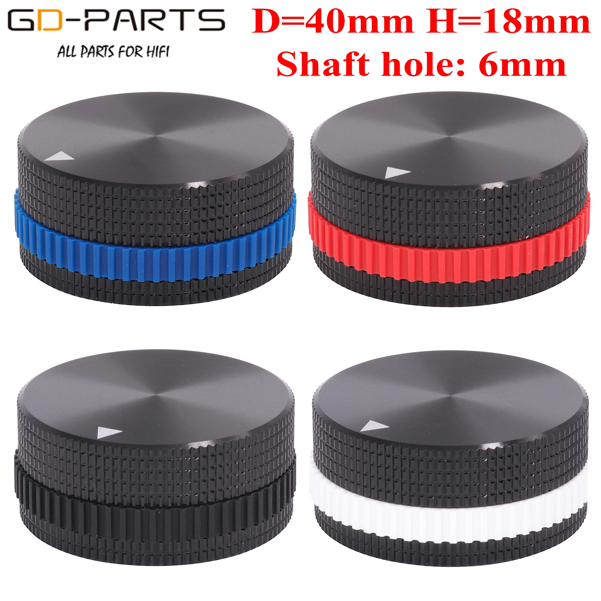 40x18mm Solid Full Aluminum Volume Potentiometer Set Knob Cap With ...