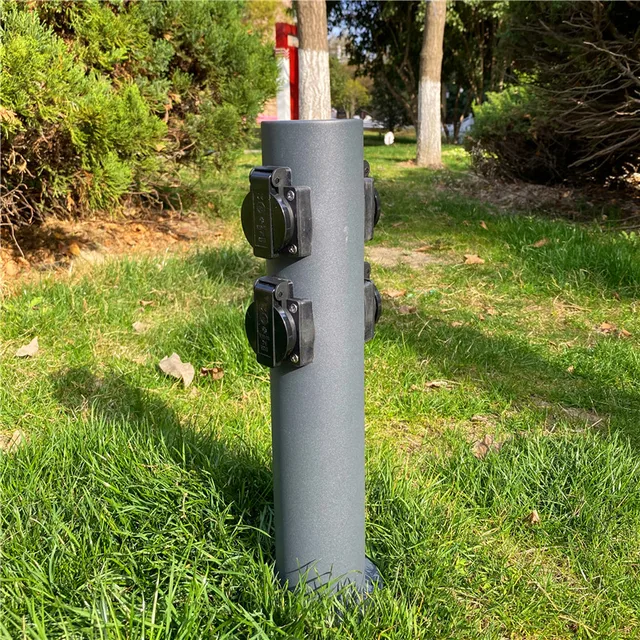 Outdoor Garden Socket 4-Way EU Sockets Waterproof Energy Column Multi ...