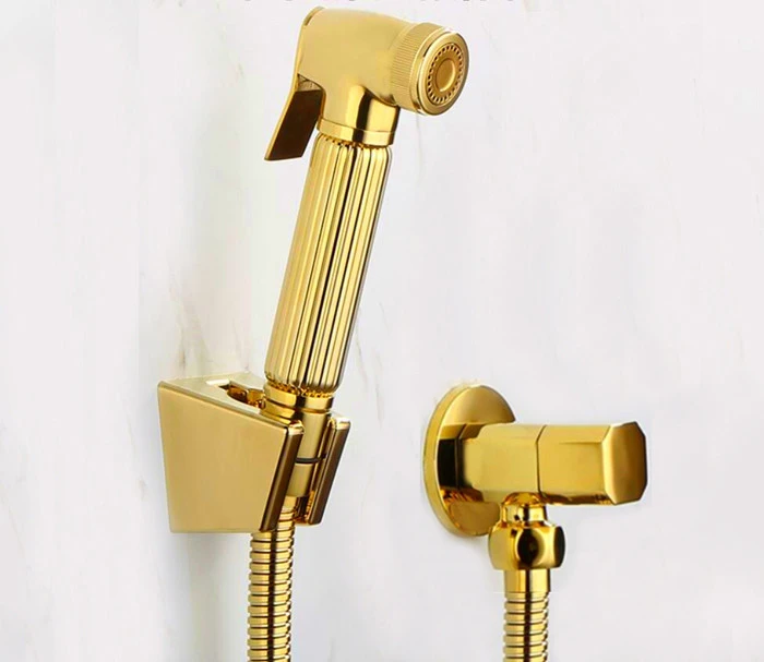 Toilet Gold Hand held Diaper copper Bidet Sprayer Shower Shattaf Spray ...