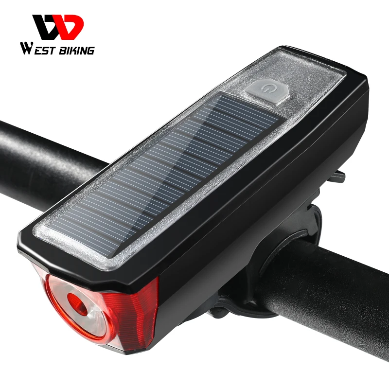 West Biking Solar Powered Bike Bicycle Front Light Function Led Lamps ...