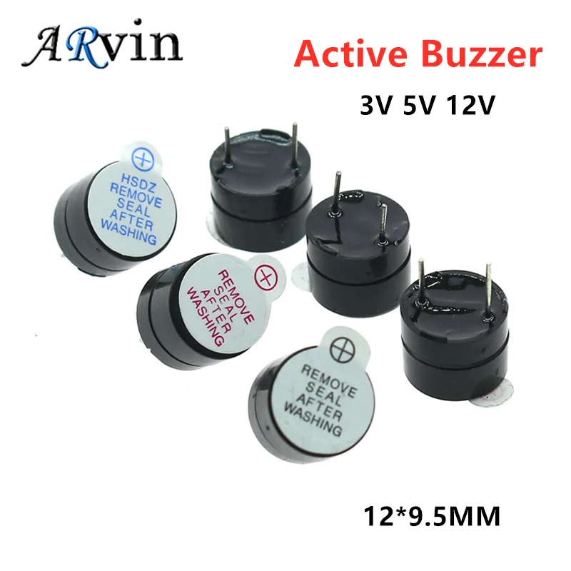5v Active Buzzer Magnetic Long | Active Buzzer Magnetic 3v | 12mm 5v ...
