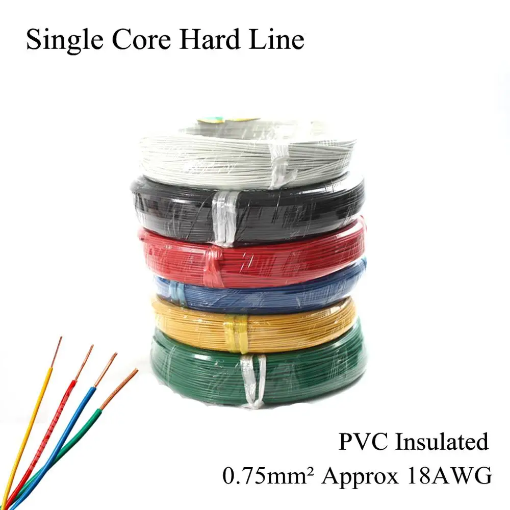 18AWG BV 0.75mm² Single Strand Single Core Hard Line PVC Insulated ...