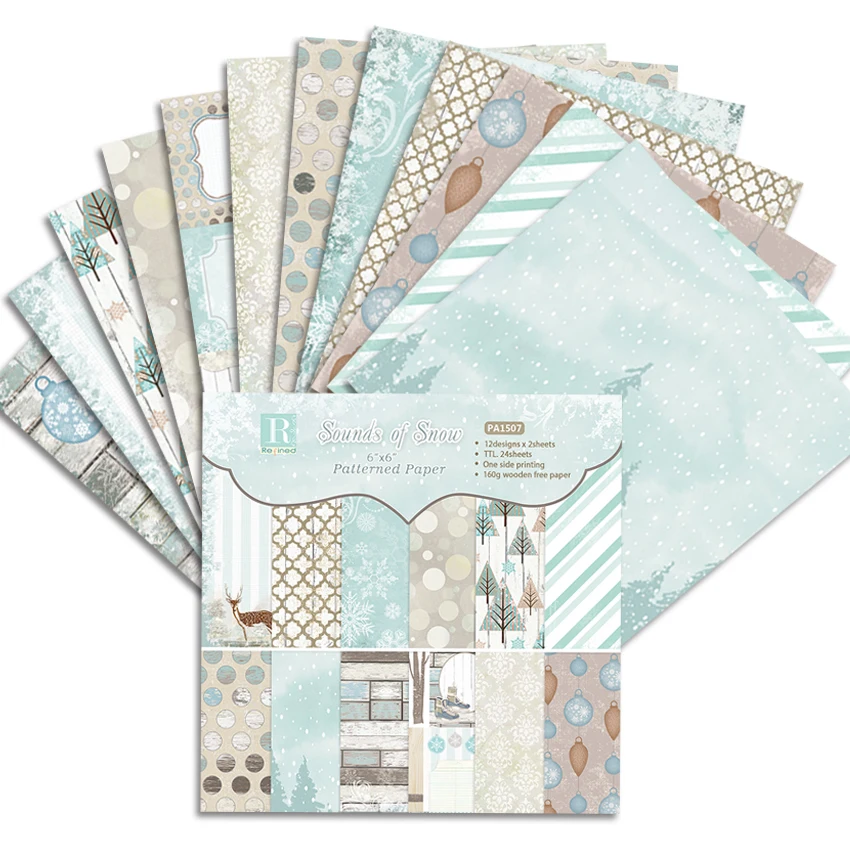24-sheets-6-X6-Sounds-of-Snow-patterned-paper-Pad-Scrapbooking-paper ...