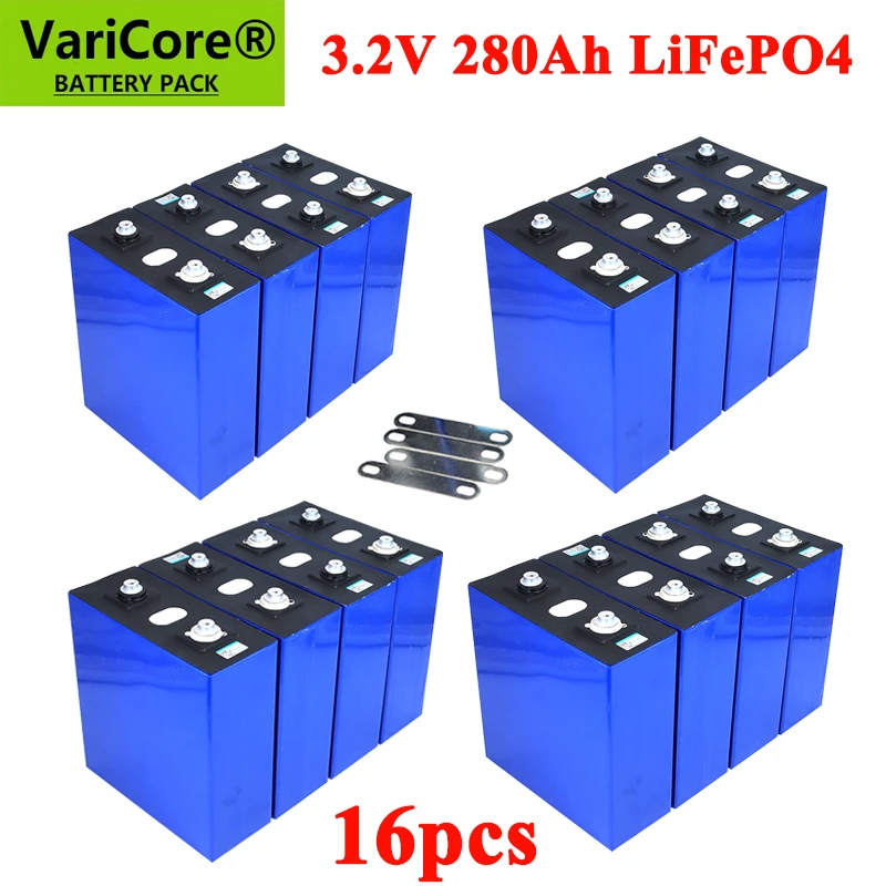 16pcs Varicore 3.2v 280ah Battery Pack Lifepo4 12v 24v 280000mah For E ...