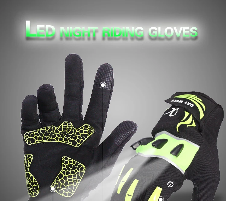 Светодиодный фонарик светящиеся рыболовные перчатки дышащие наружные ...