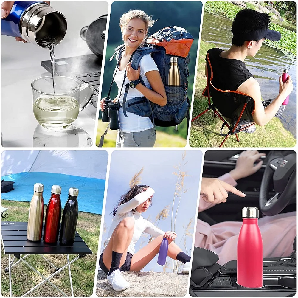 Gourde - Bouteille isotherme,Bouteille d'eau de sport en acier inoxydable,sous vide,étanche ...