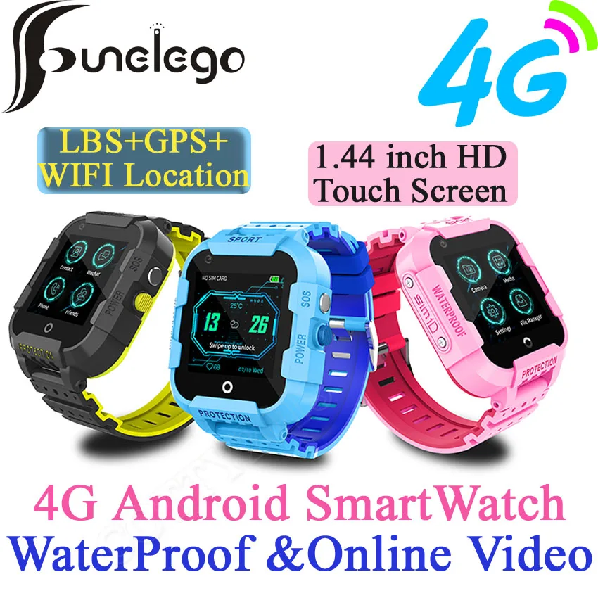 Very Good Funelego 4G Waterproof Digital Watch For kids Online Vedio Sport Swimming Smart Watch ...