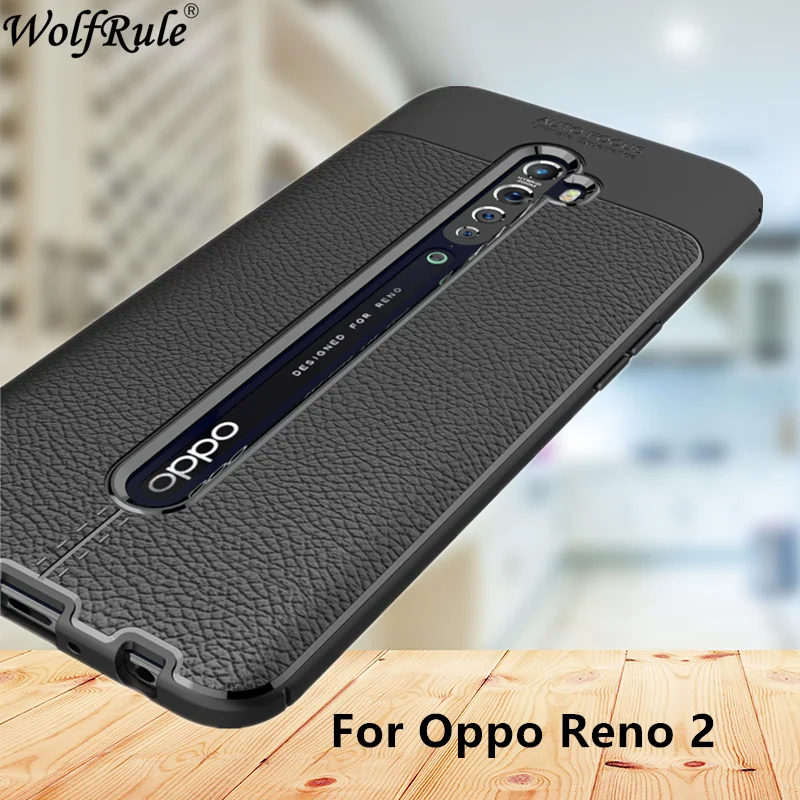 Wolfrule For Case Oppo Reno 2 Case Fashion Lichee Style Silicone Rugged ...