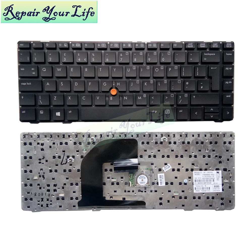 laptop keyboard for hp for EliteBook 8460p 8460w 8470p 8470w UK English ...