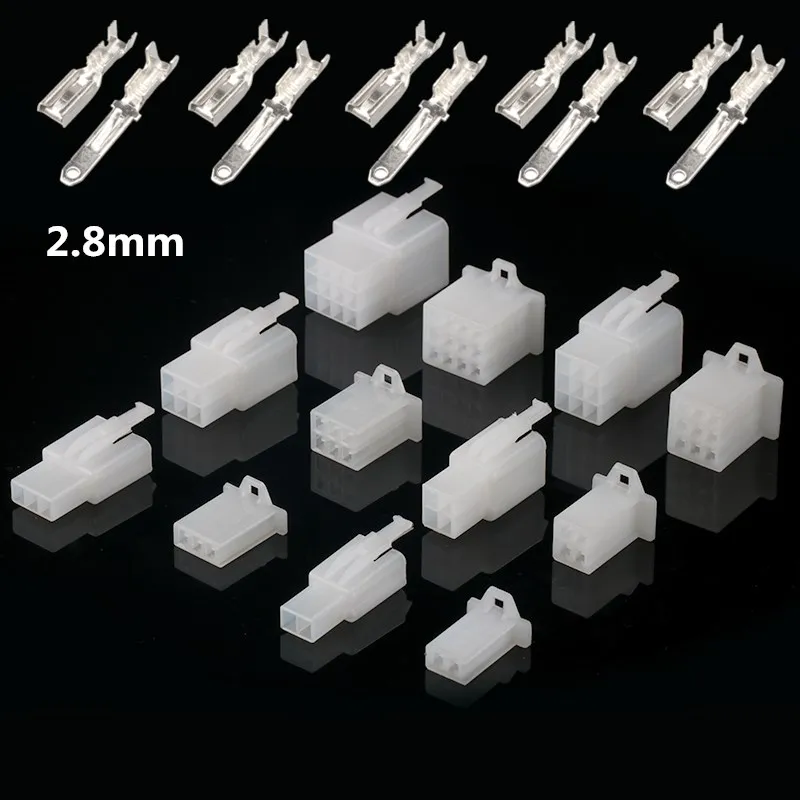 Conector de Cable eléctrico automotriz 2,8, 6/9mm, 2/3/4/2,8 Pines, macho, hembra, Kits de ...