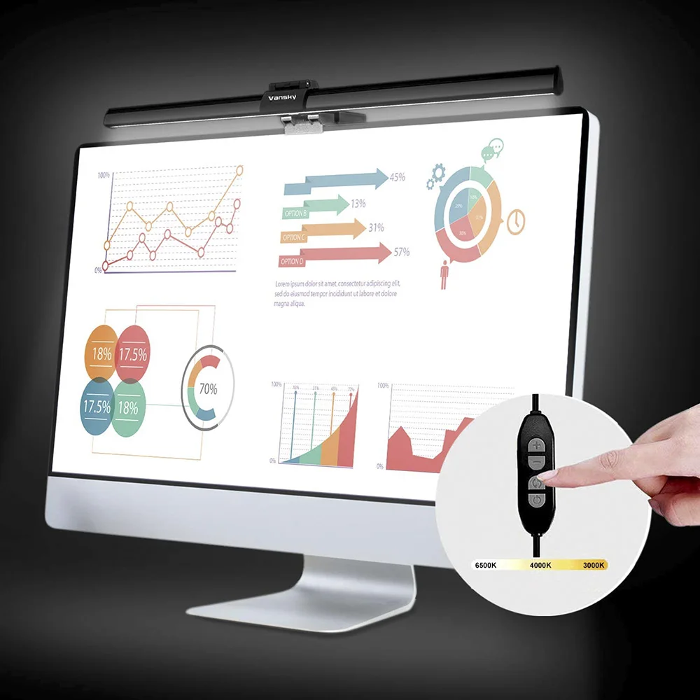 Computer Monitor Light LED Desk Lamp PC Computer Laptop Screen Bar ...