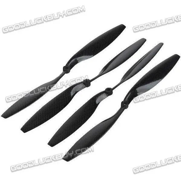 2X 100% gerçek karbon pervane prop CW/CCW 1245/1245R QuadRotor Quad çok ...