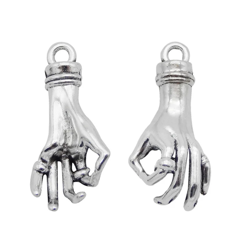 10pcs-OK-Gesture-Charms-Antique-Silver-Color-Alloy-Hand-Necklace ...