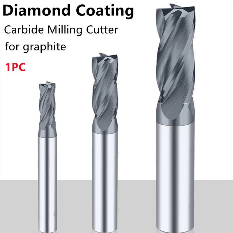 Graphite 4 Flutes tungsten steel end mill lathe cutter fillet cabide ...