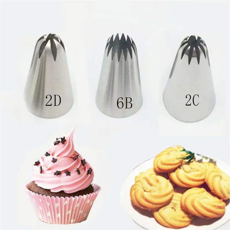 3pcs Petal Flower Biscuit Cake Icing Nozzle Pastry Tips Baking ...