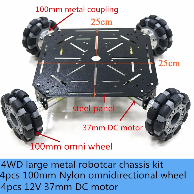 4WD-Large-Metal-Smart-Robot-Tank-Car-Chassis-Kit-100mm-Nylon ...