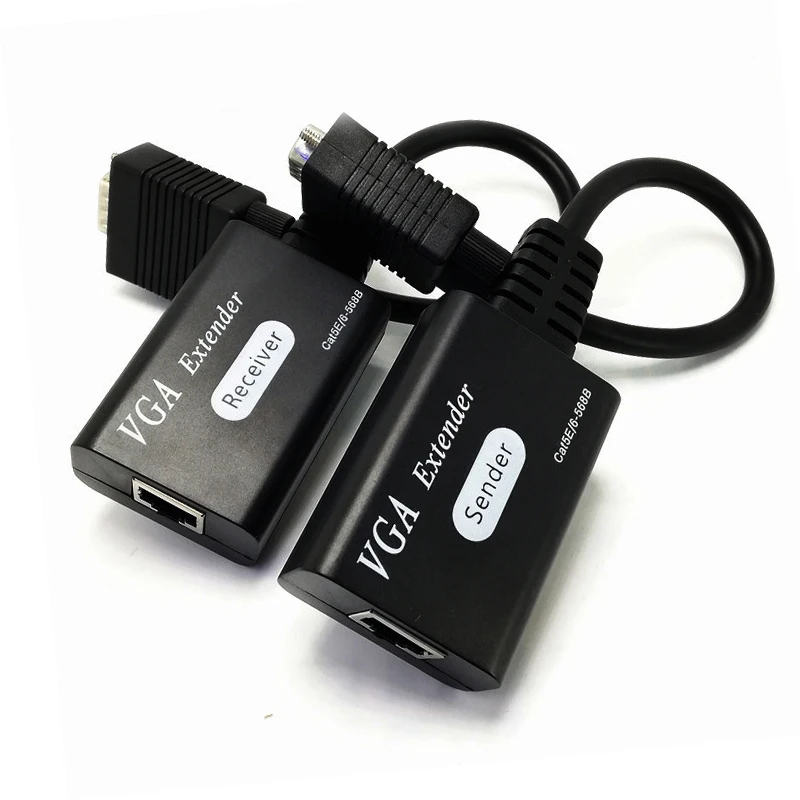 VGA-to-RJ45-Extender-Receiver-Sender-Adapter-Cable-Up-to-60M-Signal ...