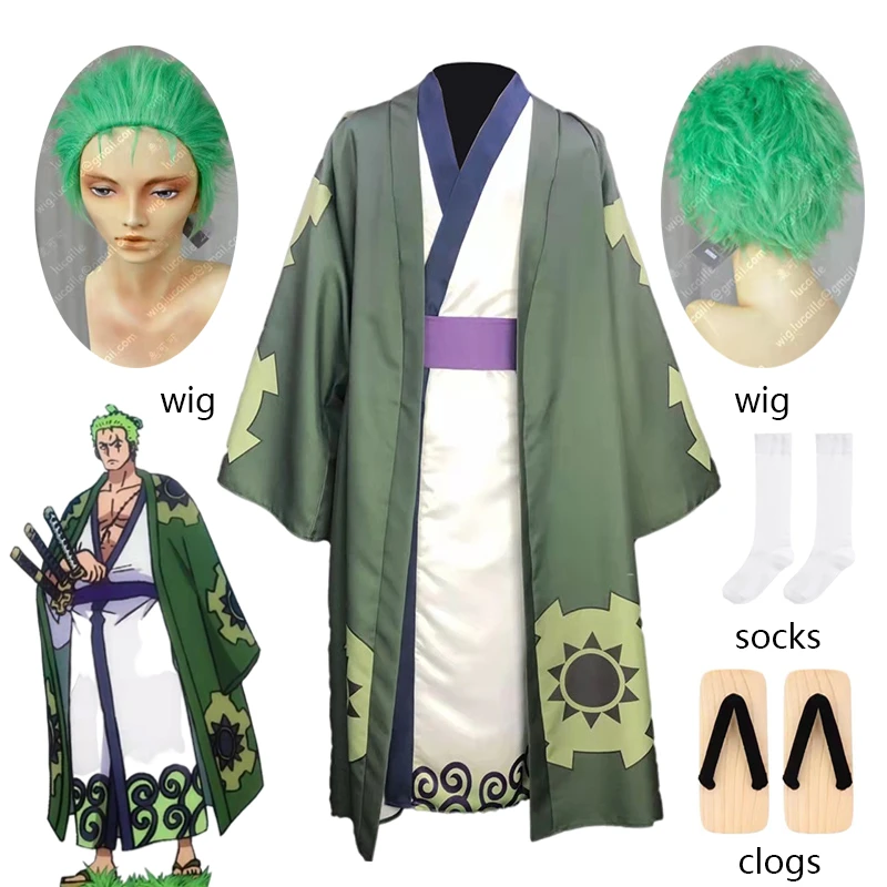 One Piece Wano Country Arc Roronoa Zoro Kimono Cosplay Costume ...