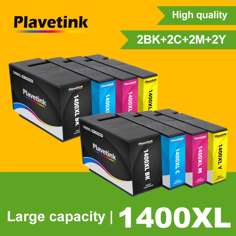 Plavetink 4 색 전체 잉크 카트리지 PGI 1400 XL 호환 Canon PGI1400 MAXIFY MB2340 ...