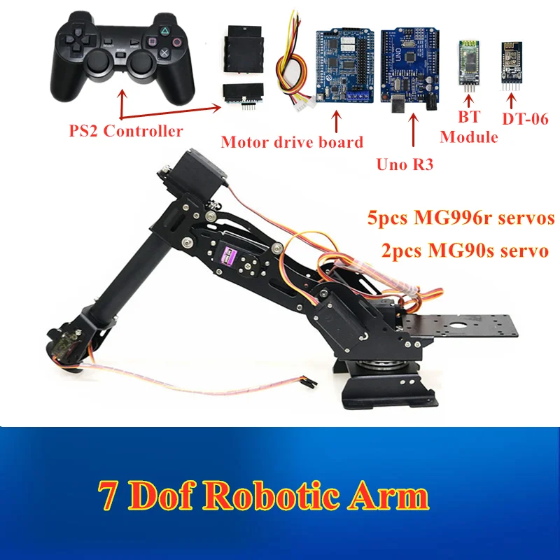 Open Source App&ps2 Control 7 Dof Robotic Arm Robot Model With Metal ...
