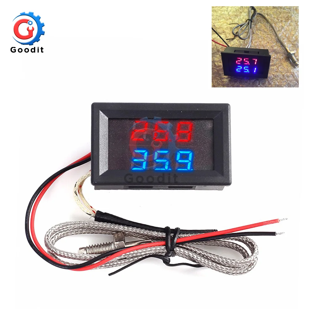Dual-Digital-LED-Display-Thermometer-K-type-Industrial-Thermocouple ...