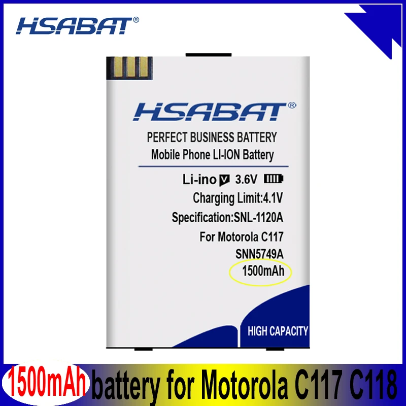 Hsabat-bateria snn5749a para motorola, 1500mah, bateria para c117, c118 ...