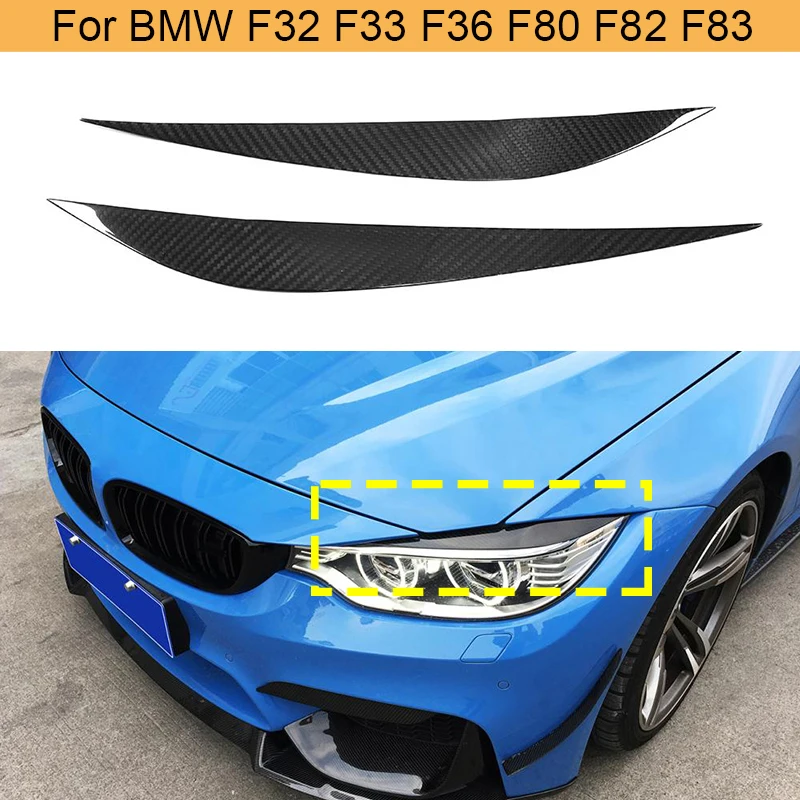 4 Series Carbon Fiber Headlight Eyebrows Eyelids Trims For BMW F32 F33 F36 F82 F83 M4 F80 M3 ...