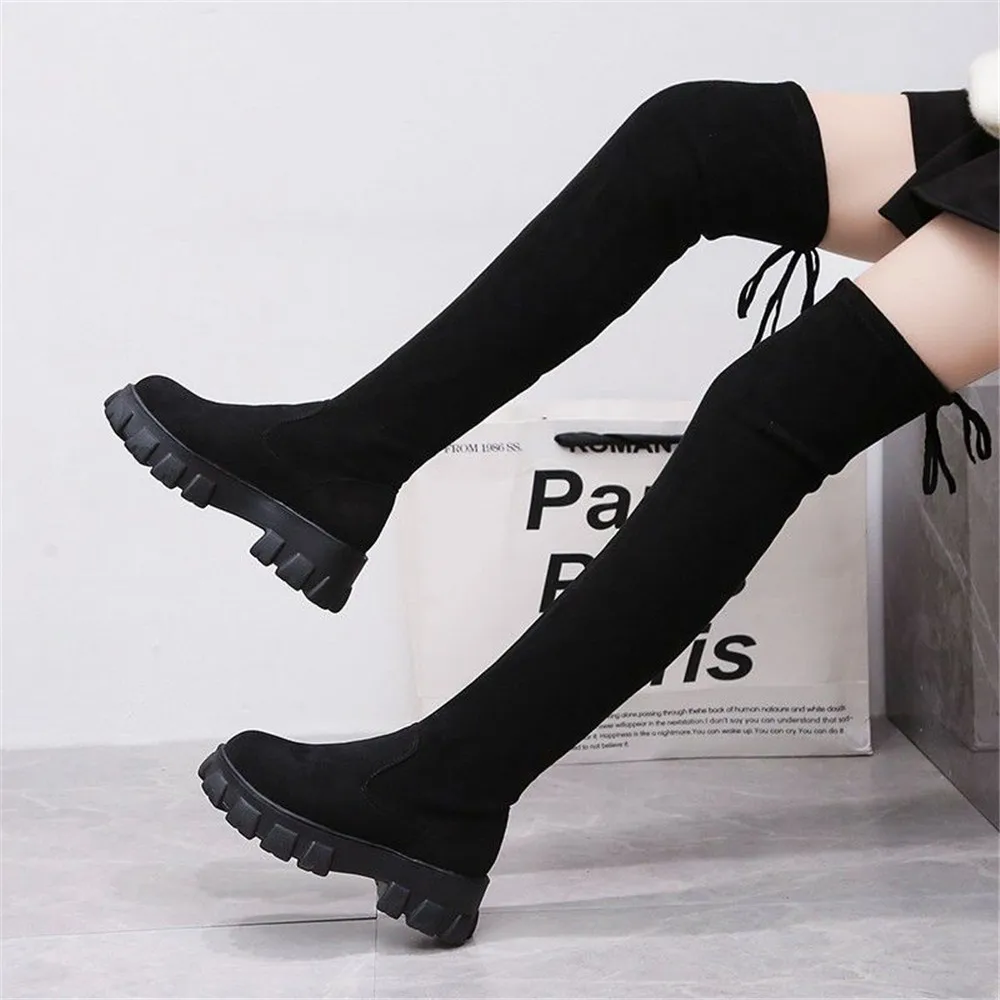Flat Thigh High Boots Outfits