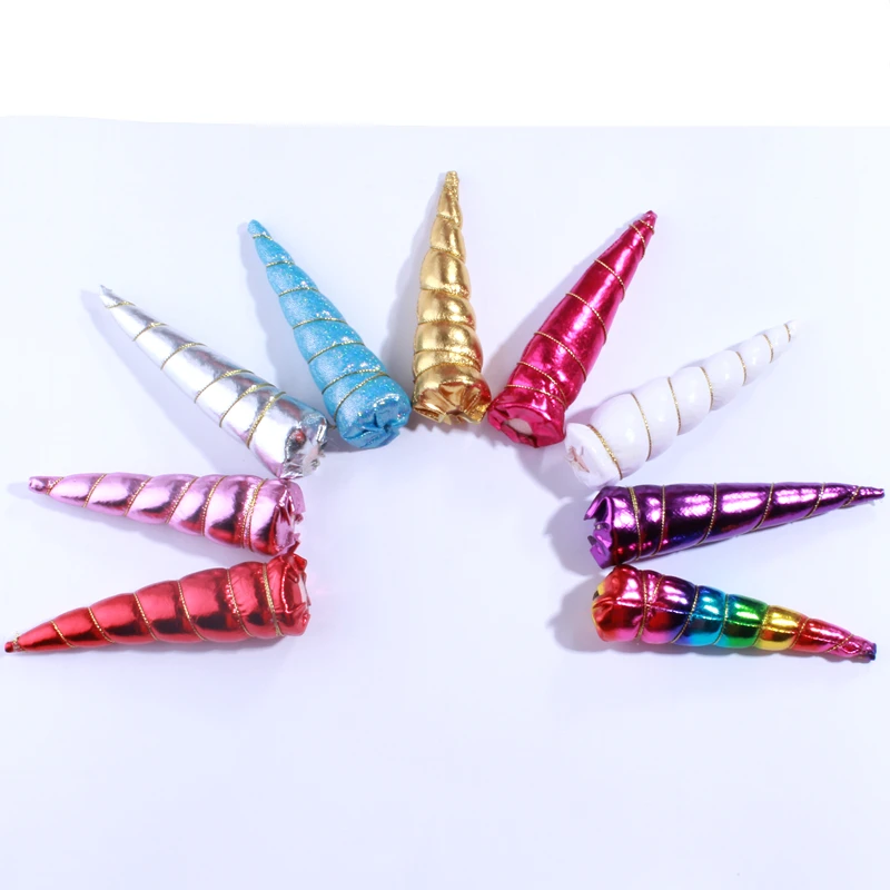 5PCS-3-5-13-5CM-Metallic-Glitter-Felt-Unicorn-Horn-For-Hair-Headband ...