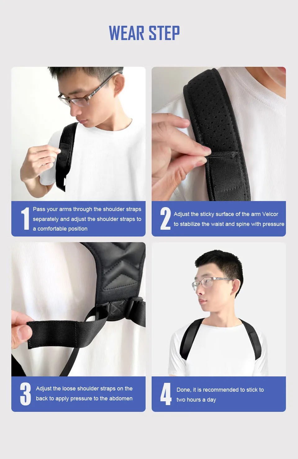 NEW Back Posture Corrector Belt Women Men Prevent Slouching Relieve ...
