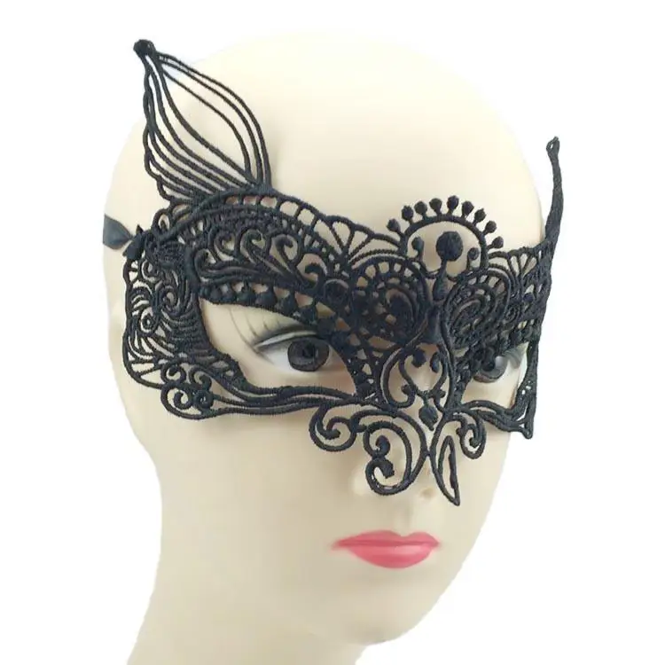 10-Pcs-Exclusive-Party-Queen-Lace-Mask-Unshaped-Masquerade-Mask-Black ...