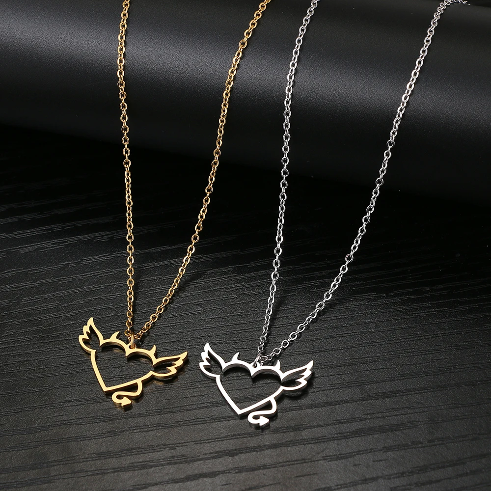 Heart Devil Pendant With Wings