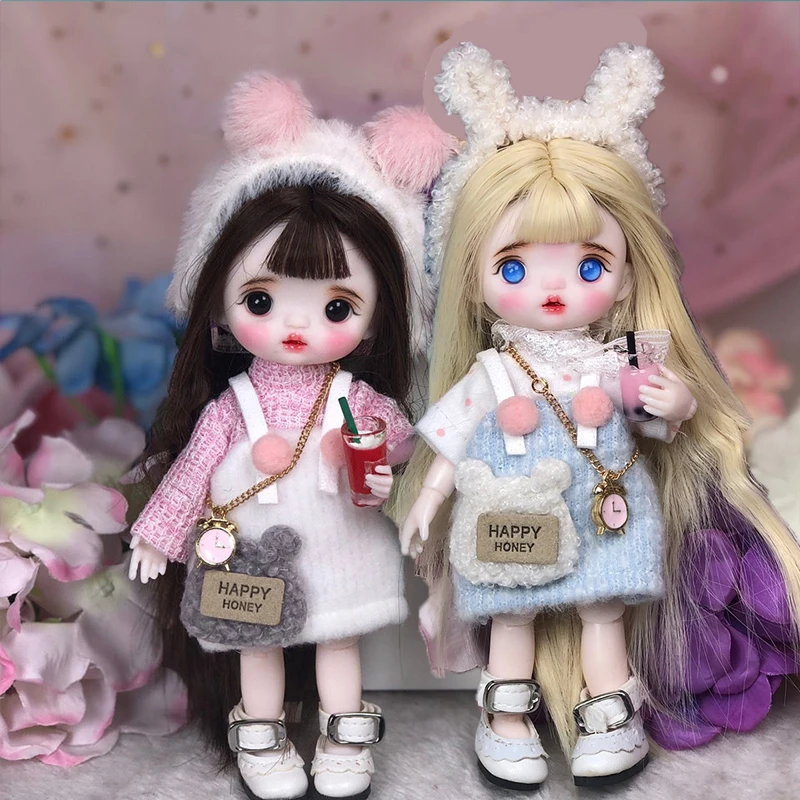 16cm-Handmade-Make-UP-Bjd-Doll-Full-set-13-Movable-Joint-Dolls-Blue ...