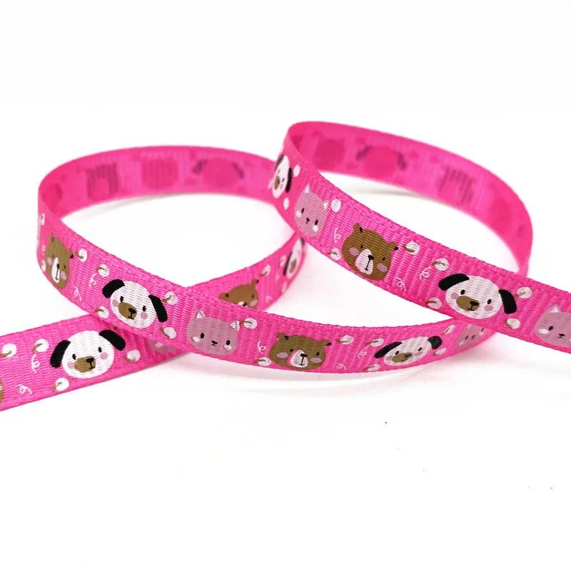 5 Yards 10mm Pet Ribbon Printed Animal Grosgrain Ribbons for Gift ...