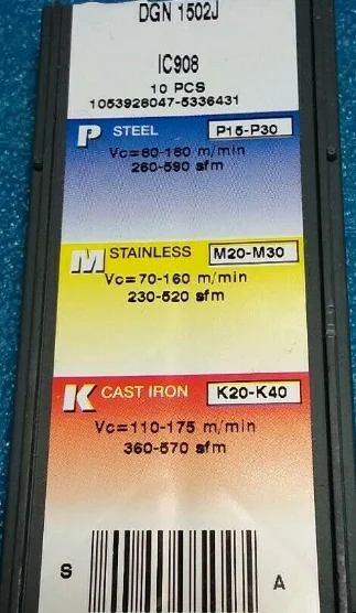10 PCS CARBIDE INSERT DGN 1502J IC908