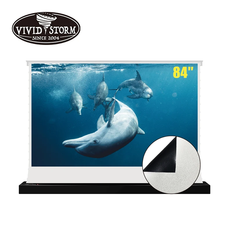 VIVIDSTORM-84-Inch-Electric-Pop-UP-Portable-Projector-Screen-With-White ...