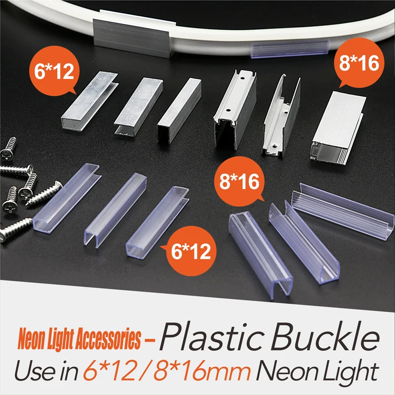 MRTOPELE LED Strip Clips For 12V 2835 Neon Light 6*12mm 8*16mm Plastic ...