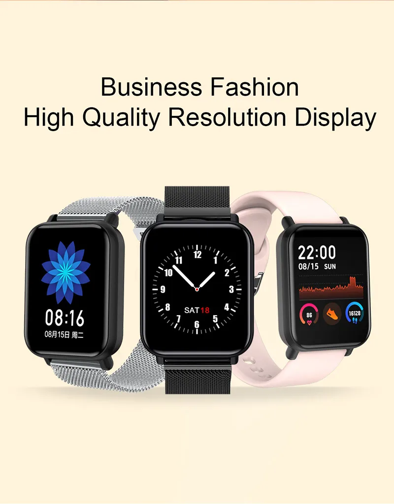 Montre connectée,Pleine touche Smartwatch femmes hommes Fitness Tracker ...