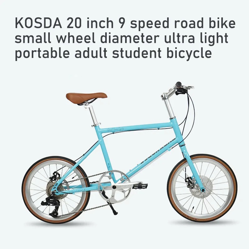 Kosda 20 Inch 9 Variable Speed Luxury Light Blue Road Bike Small Wheel ...