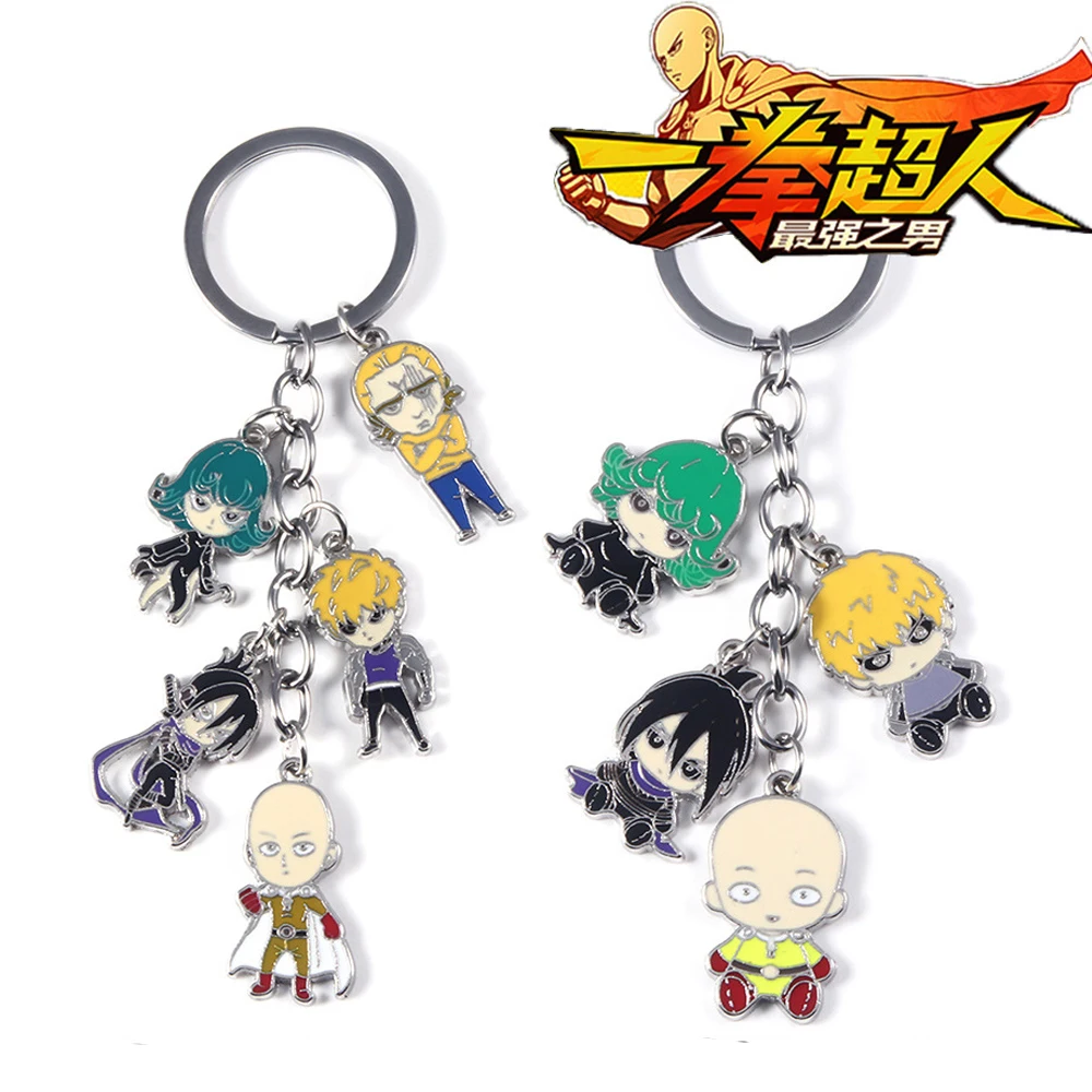 Anime-One-Punch-Man-Enamel-Keychain-Cartoon-Saitama-Genos-Tatsumaki ...