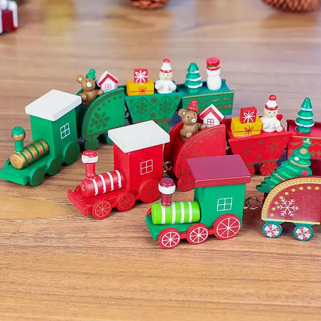 Merry Christmas Wooden Train Ornament - Gifts for idea