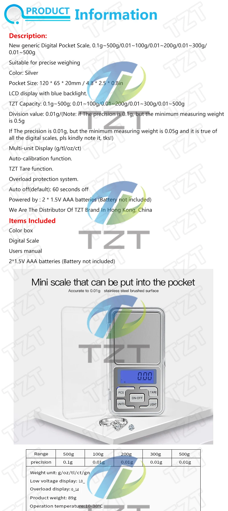BALANCE CULINAIRE ELECTRONIQUE,500G-0.01G--Mini Balance Digitale de Haute Précision avec Rétro ...