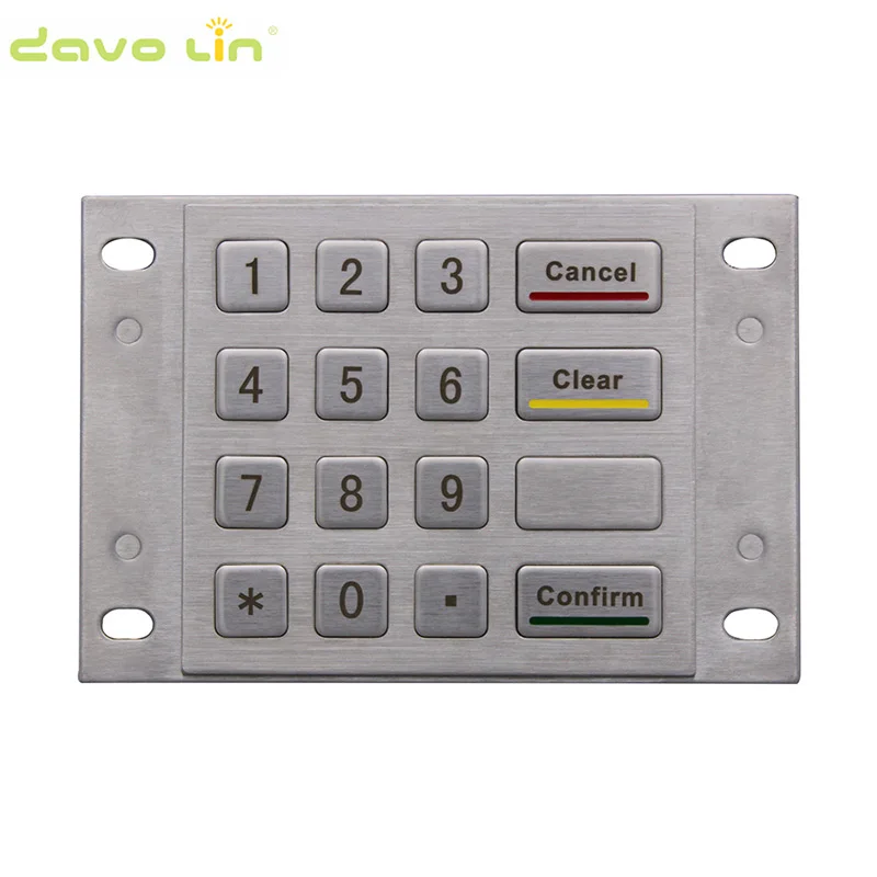 16 Keys Kiosk Panel Mount Vandal Proof Rugged Metal Stainless Steel ...