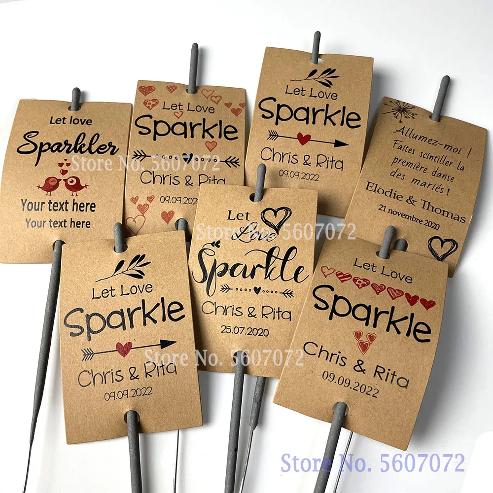 Xx Diy- 100pcs Personalised Tag ,sparkler / Glow Stick Tags Wedding ...