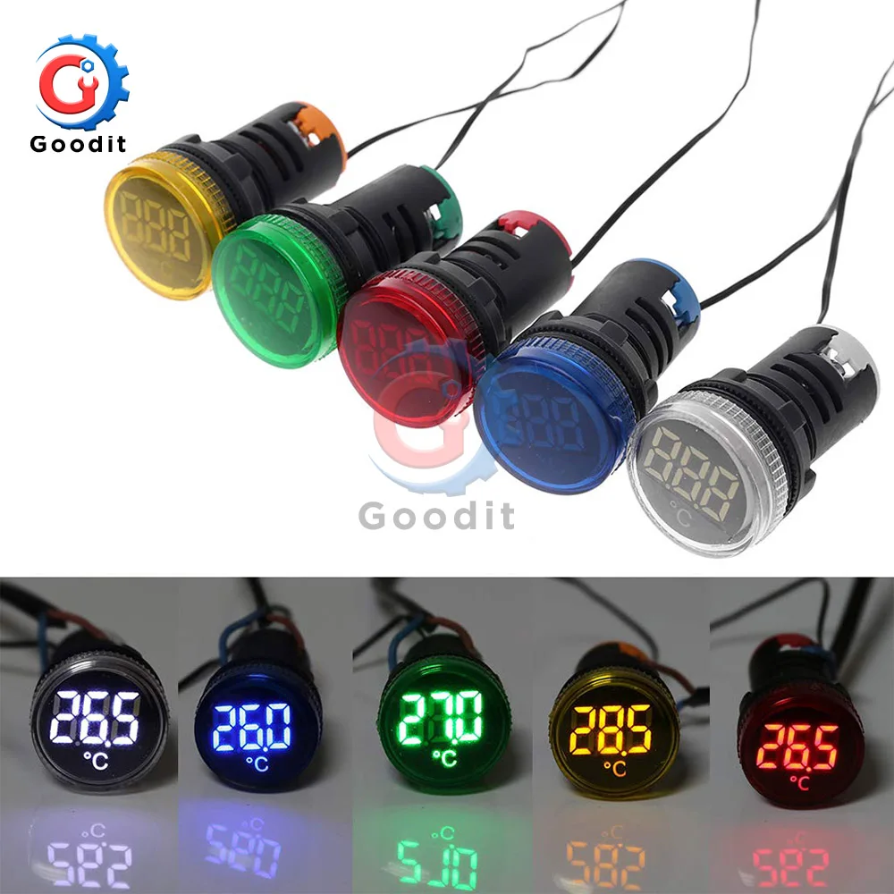 Mini-term-metro-Digital-LED-de-pl-stico-de-22mm-medidor-de-temperatura ...