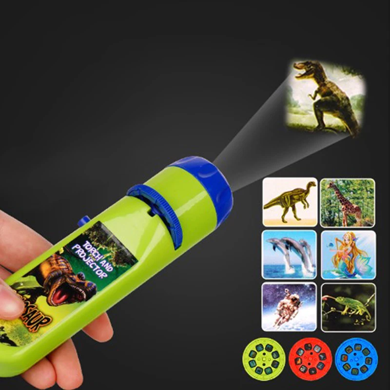 Projection Flashlight Children Projector Light Cute Cartoon Toy Night ...