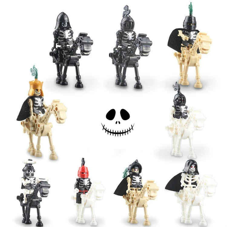 10Pcs/set Medieval Skeleton Knight Building Blocks Undead Soldier Horse ...