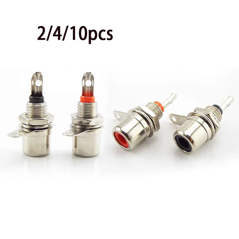 RCA-Panel-Mount-Connector-RCA-Female-Socket-RCA-Phono-Chassis-Audio ...